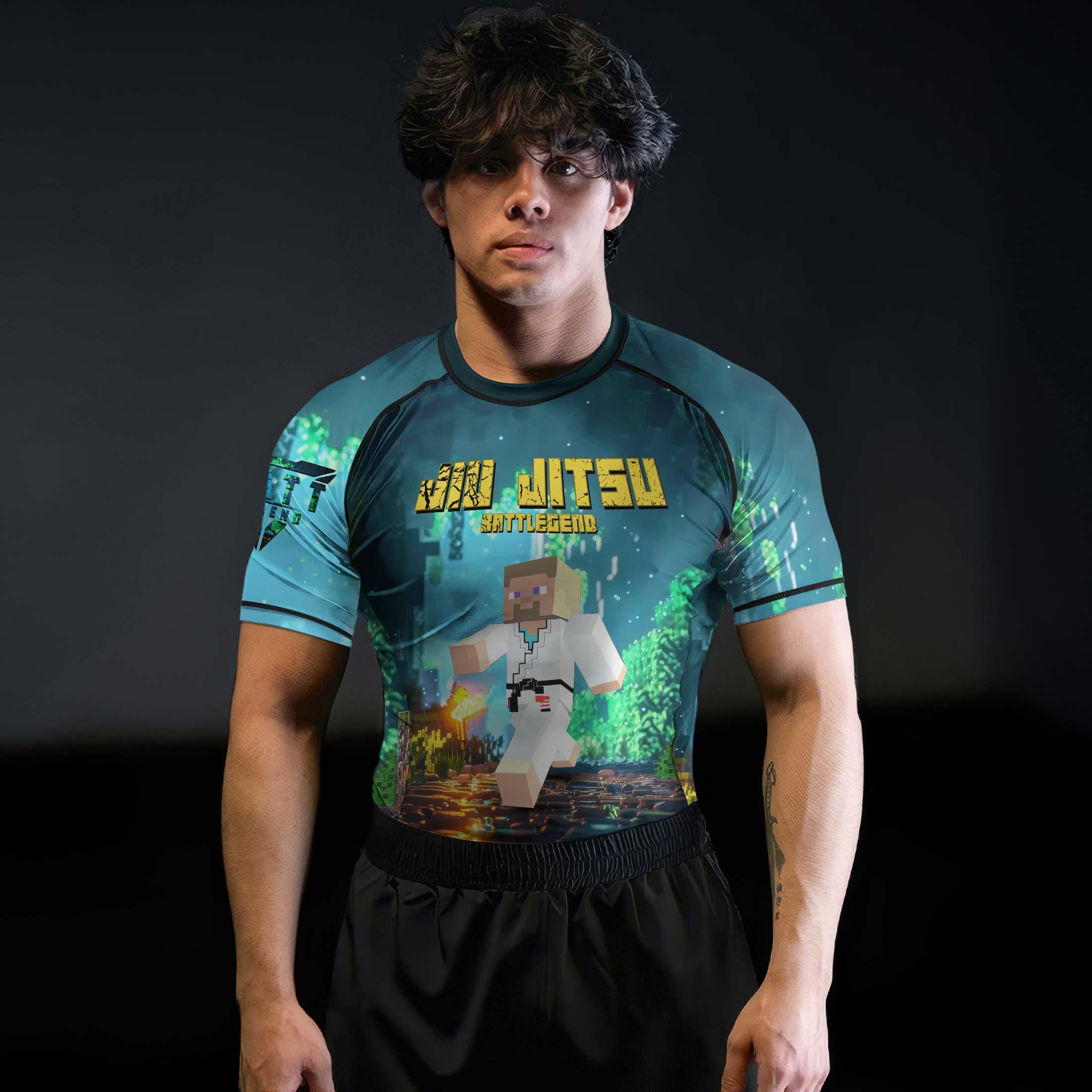Minecraft Jiu Jitsu Rash Guard - Athletic Performance