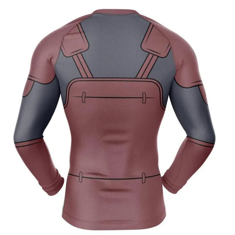 Naruto Hashirama Senju Battle Uniform Rash Guard | Athletic Rash Guard