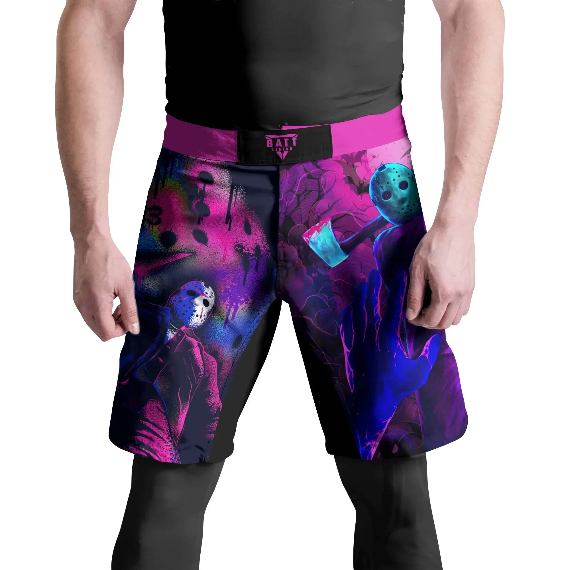 Neon Butcher Jason Voorhees Fight Shorts