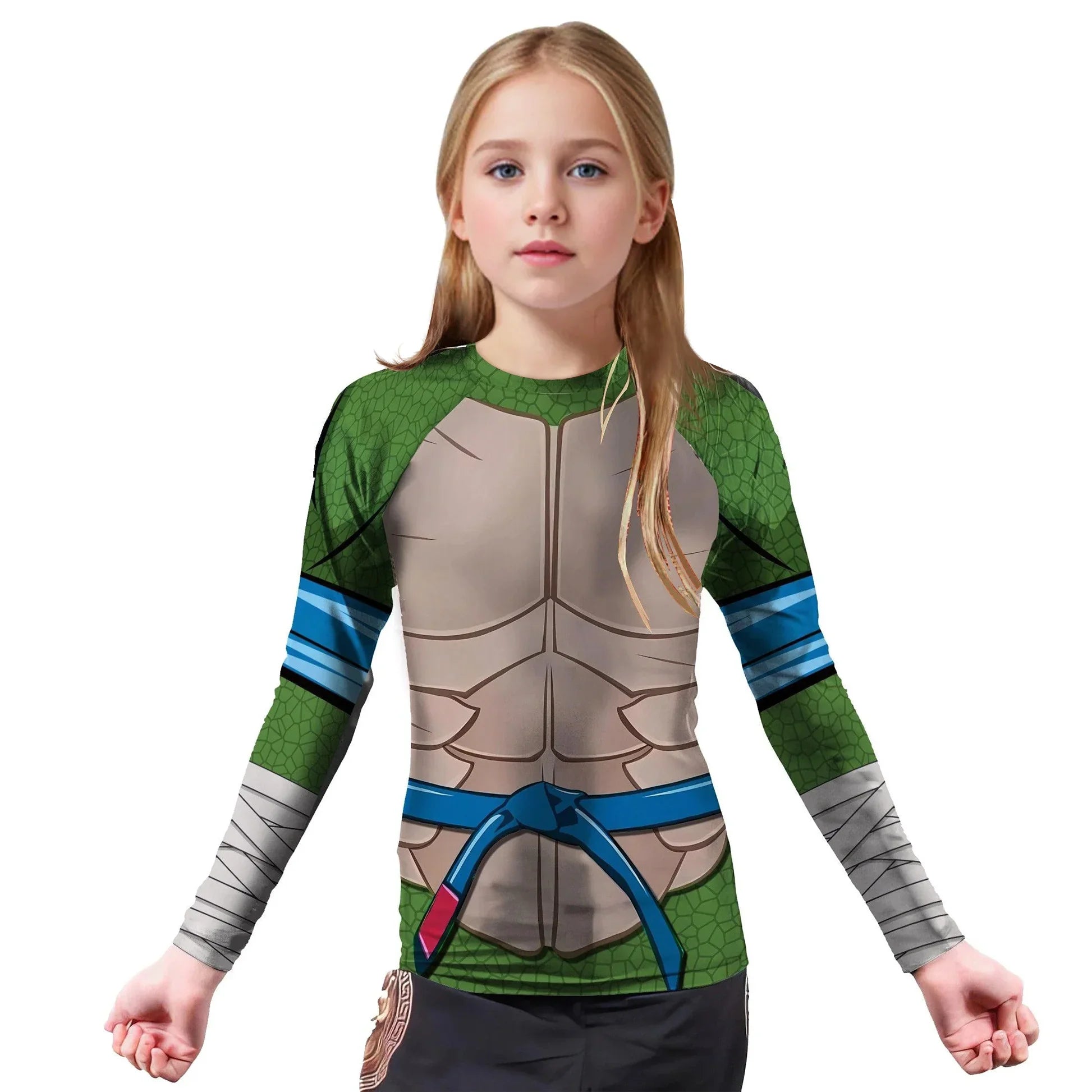 Ninja Turtle Leo Cosplay Kids Rash Guard | Athletic Wear