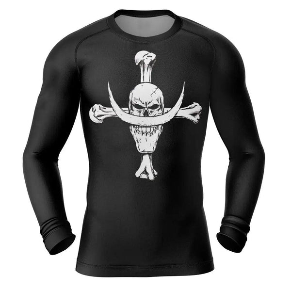 One Piece White Bear Pirate Long Sleeve Rash Guard