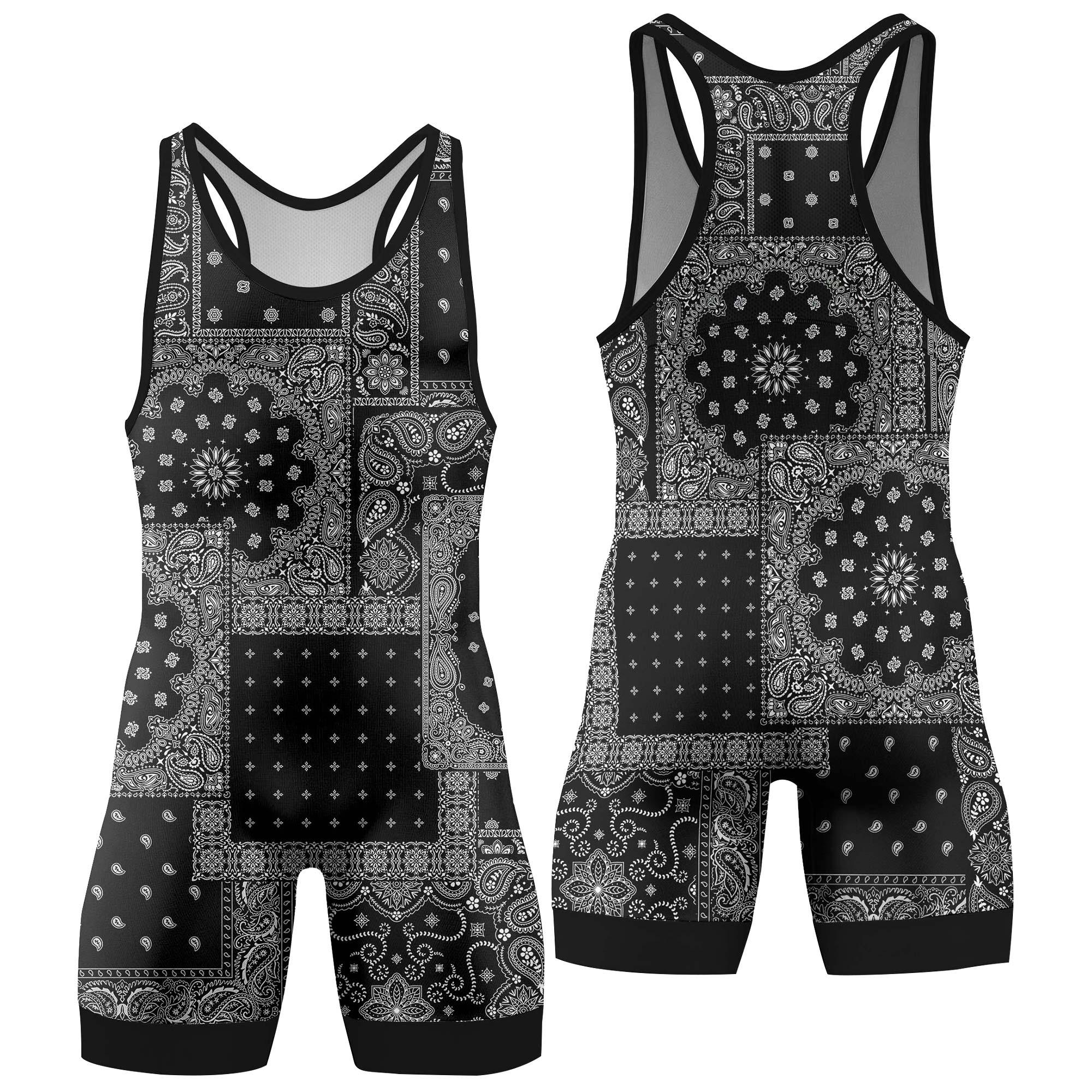 Paisley Wave Wrestling Singlet | Paisley Compression Bodysuit