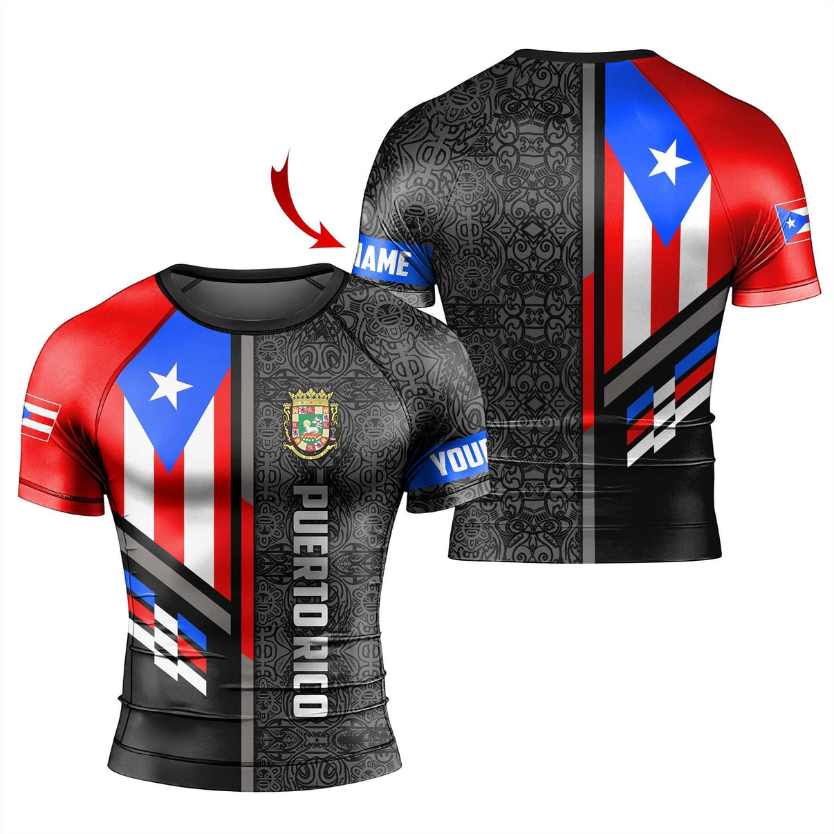 Personalized Boricua Blaze Rash Guard | Athletic Rash Guard
