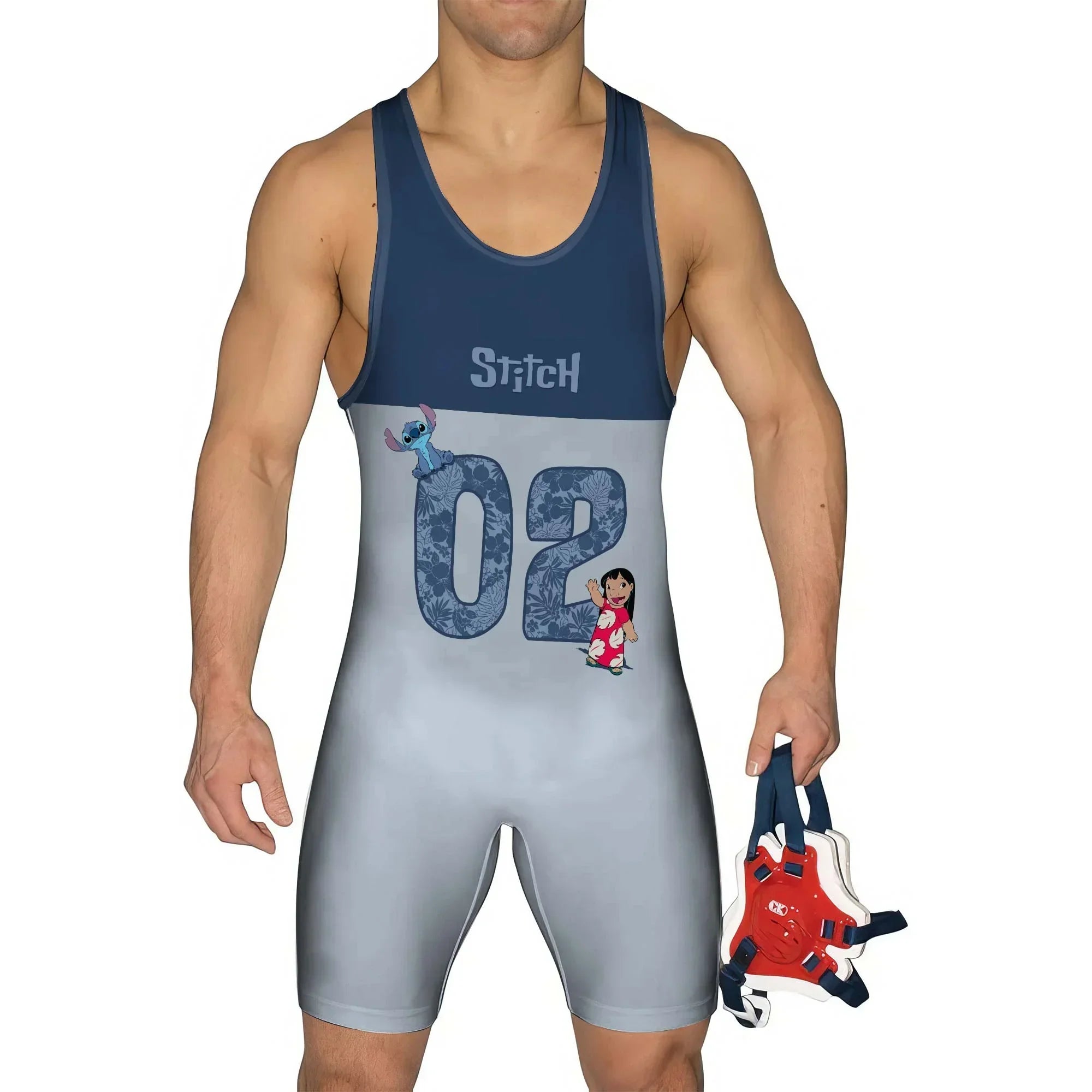 Personalized Stitch Wrestling Singlet - Dynamic Design