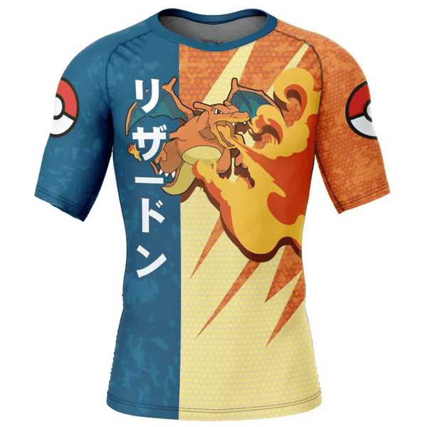 Pokemon Fire Dragon Charizard Rash Guard | Anime Fightwear