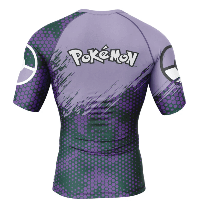 Pokemon Gengar Black And White Enviroment Rash Guard | Anime Fightwear