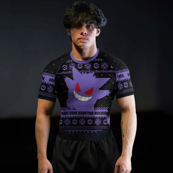 Pokemon Gengar Christmas Rash Guard | Athletic Rash Guard Shirt