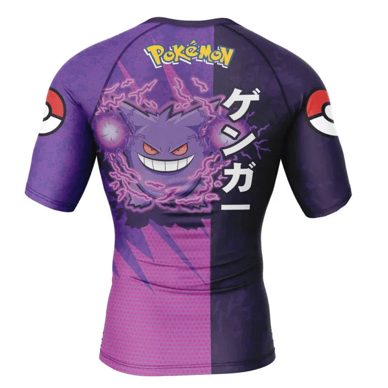 Pokemon Gengar Shadow Ball Attack Rash Guard | Anime Fightwear