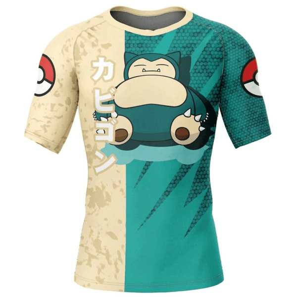 Pokemon Lazy Snorlax Rash Guard | Anime Rash Guard