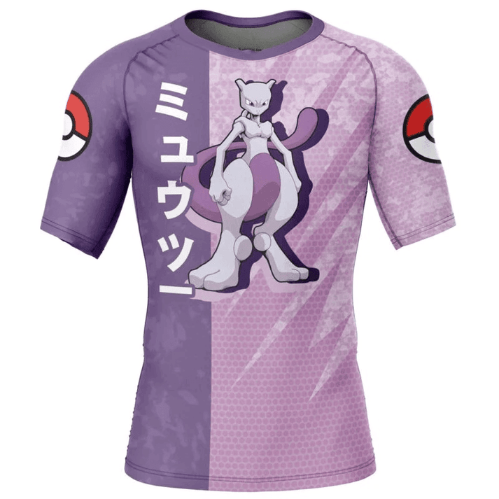 Pokemon Mewtwo Artificial Pokemon Rash Guard | Anime Fightwear