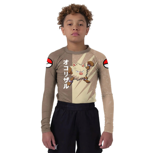 Pokemon Primeape Kids Rash Guard | Athletic Wear