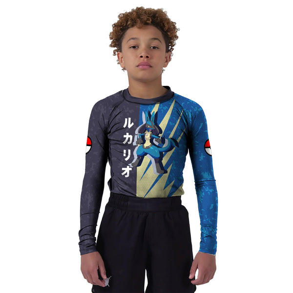 Pokemon Warrior Lucario Kids Rash Guard | Athletic Wear