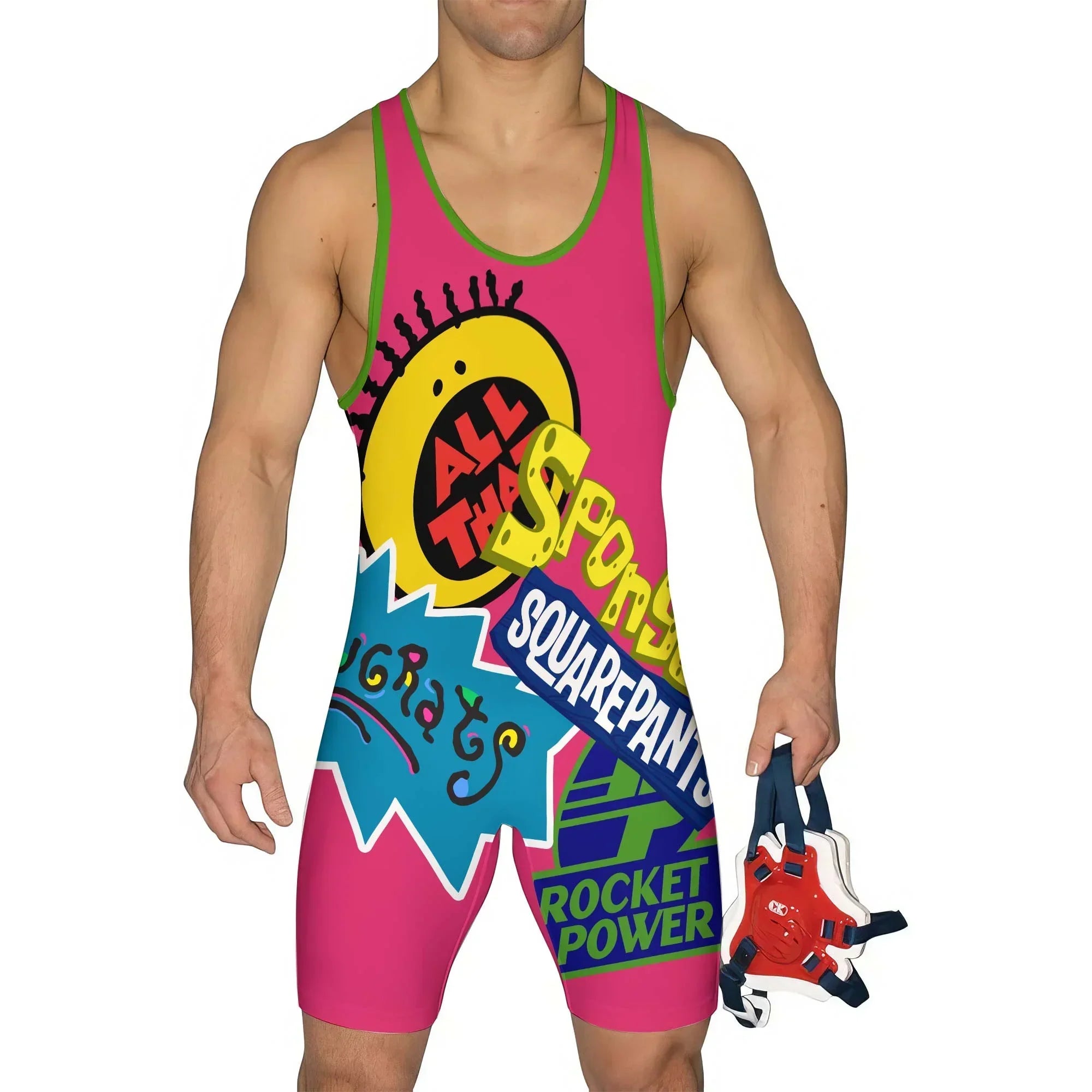 Pop Art Rocket Energy Pink Wrestling Singlet - Unique Design for All ...
