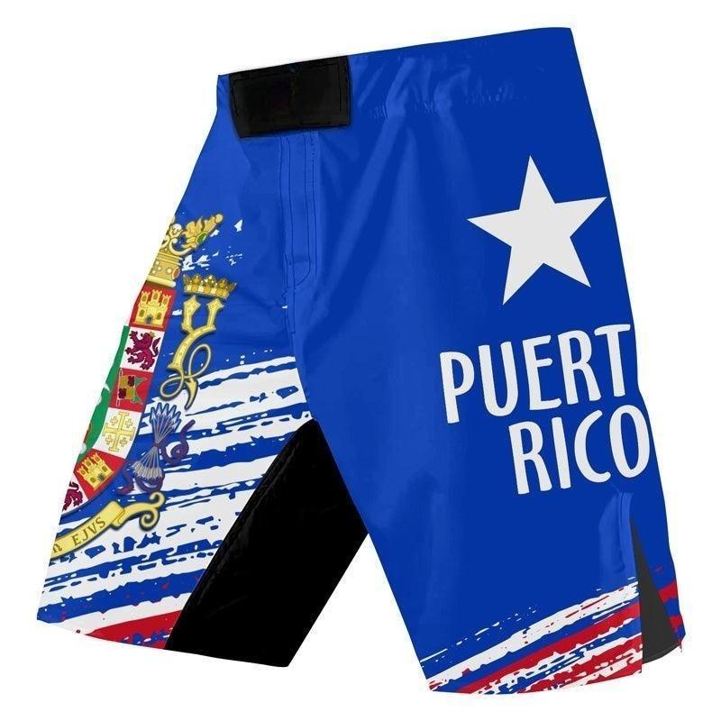 Puerto Rican Spirit Shield Fight Shorts | Muay Thai Shorts