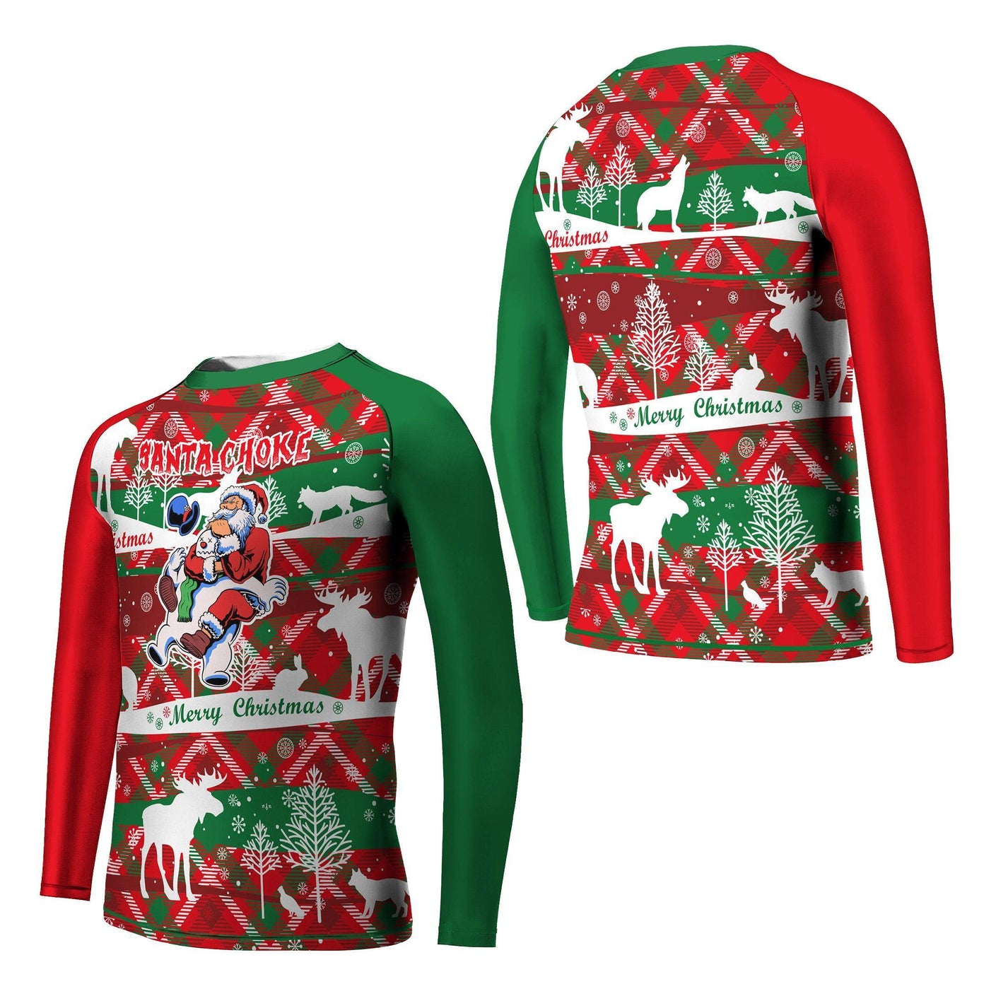 Santa Choke Kids Rash Guard | Christmas Kids Rash Guard | Rash Guard