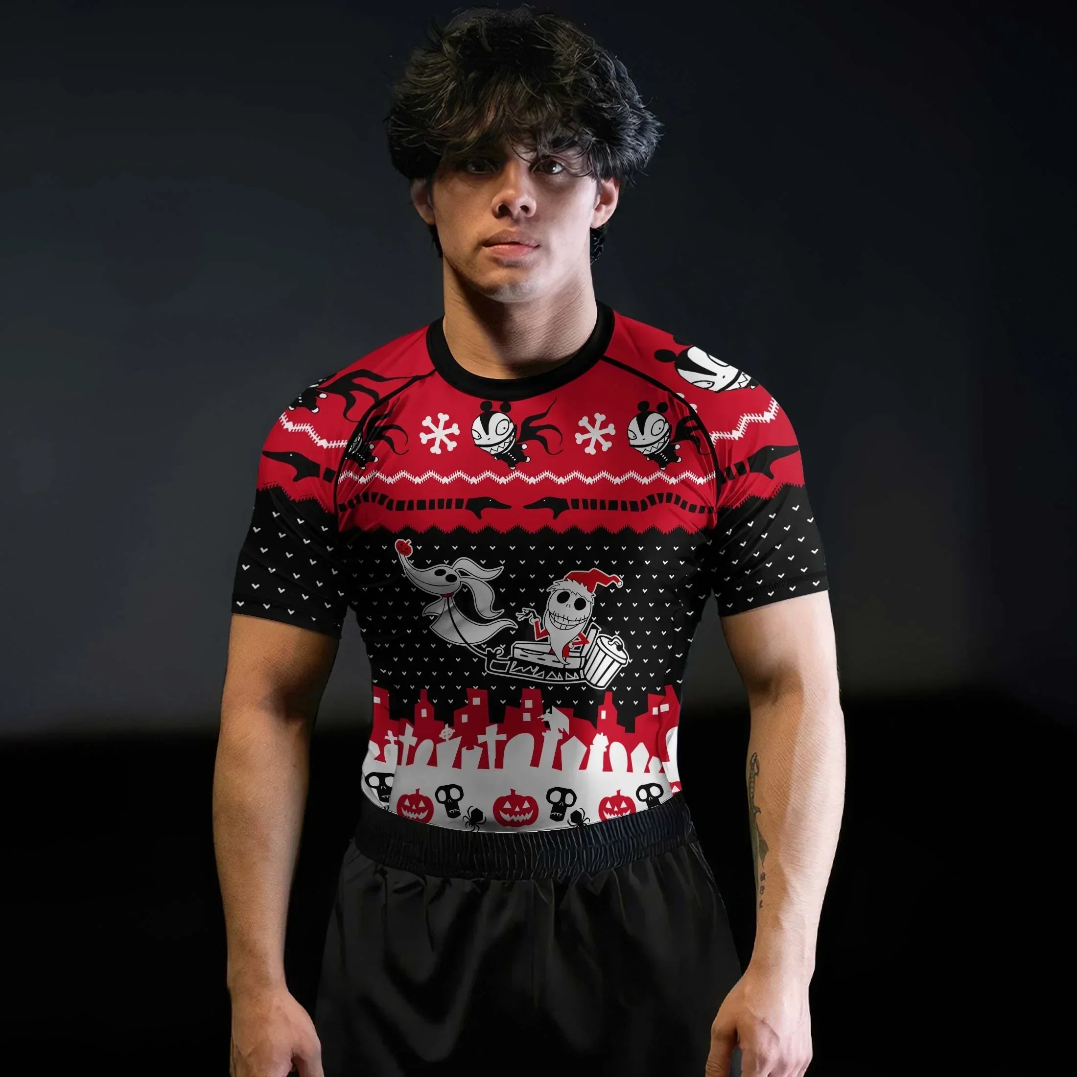 Santa Jack Skelington Rash Guard – Unique MMA & BJJ Rash Guard