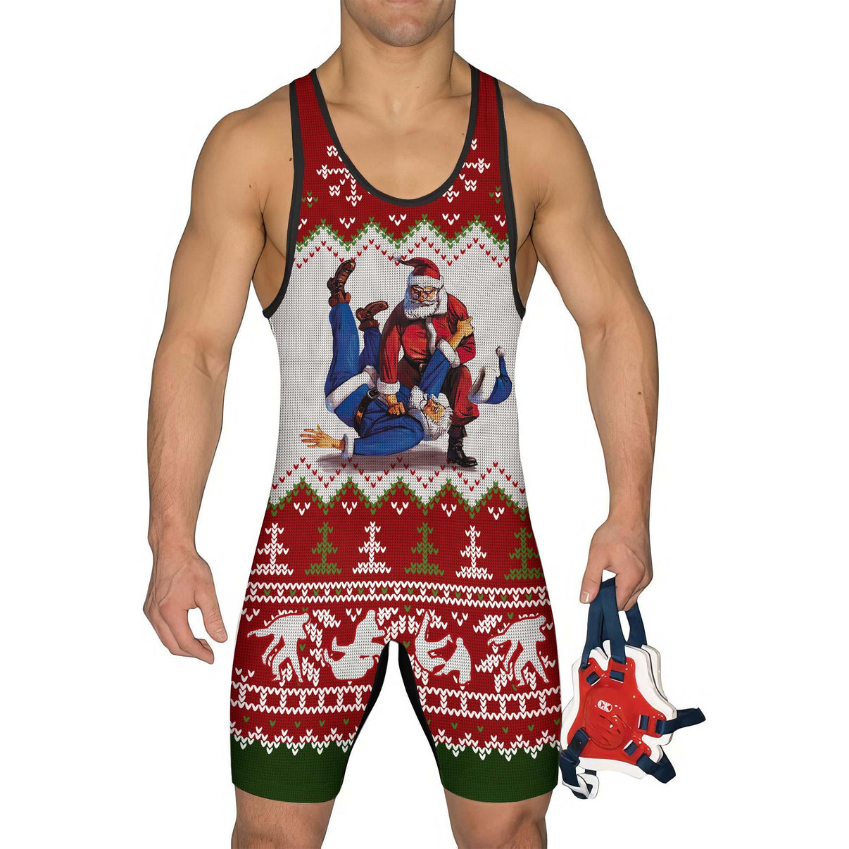 Santa Merry Jitmas Wrestling Singlet | Wrestling Singlet