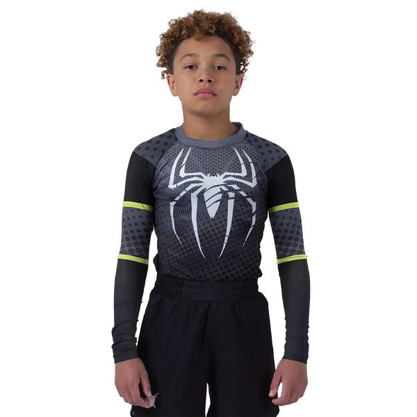 Spider Man Black Kids Rash Guard | Athletic Apparel
