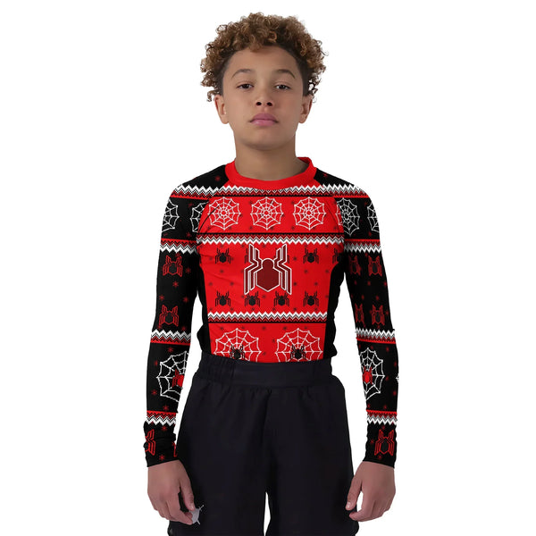 Kids Rash Guard – Spider Man Christmas Techsuit for Athletes