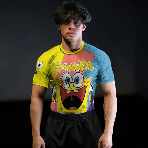 SpongeBob Happy Fighter Rash Guard – Athletic & MMA Shirt