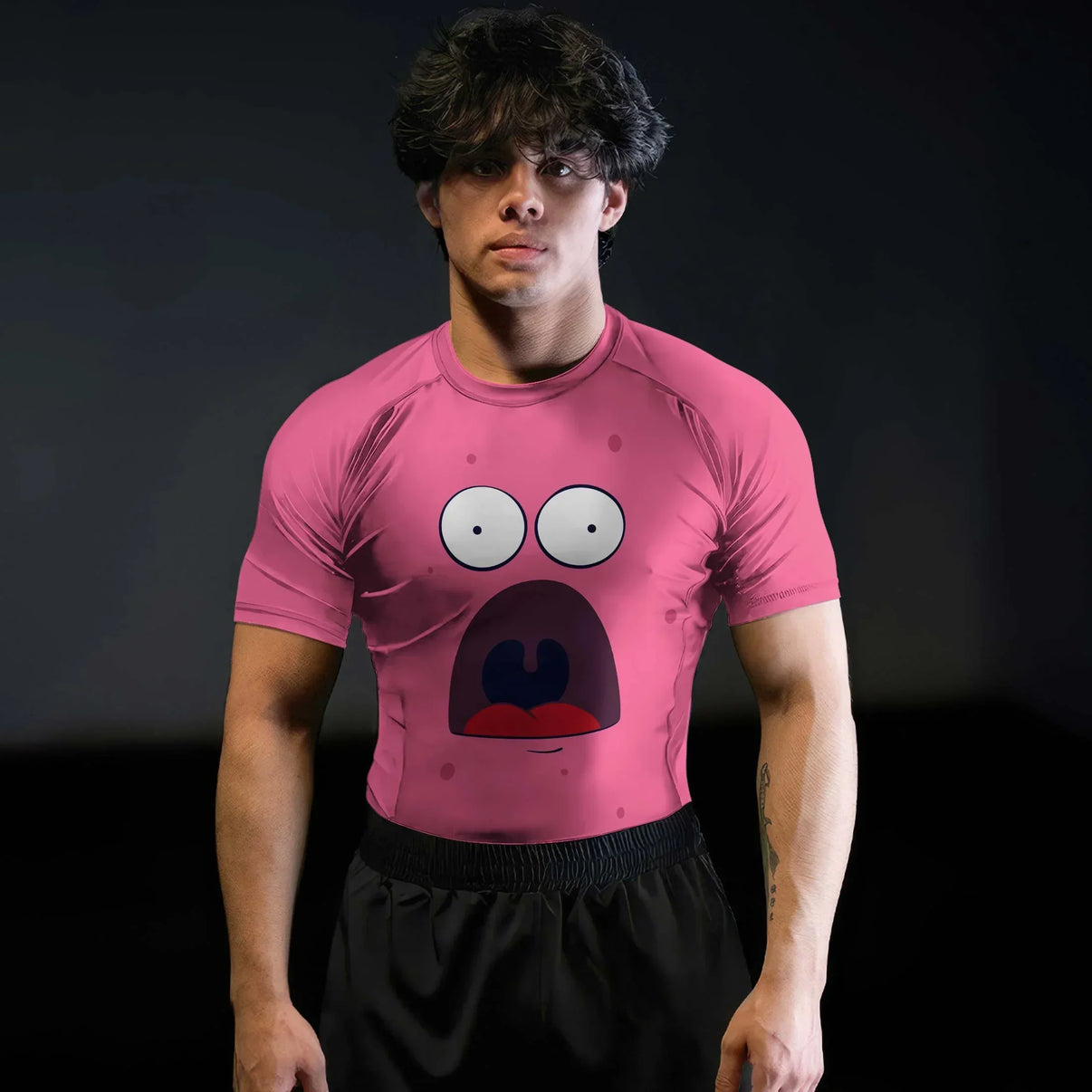 Spongebob Patrick Star Surprise Face Rash Guard | Athletic Rash Guard