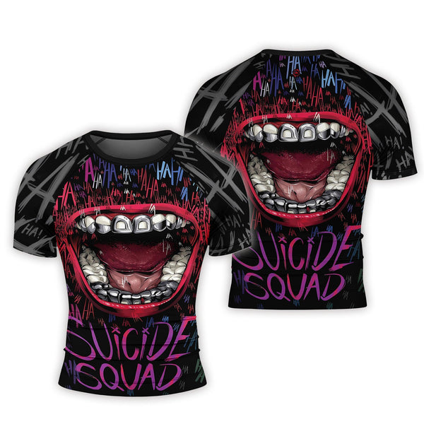 Suicide Squad Joker Smile Rash Guard | Suicide Squad Rash Guard