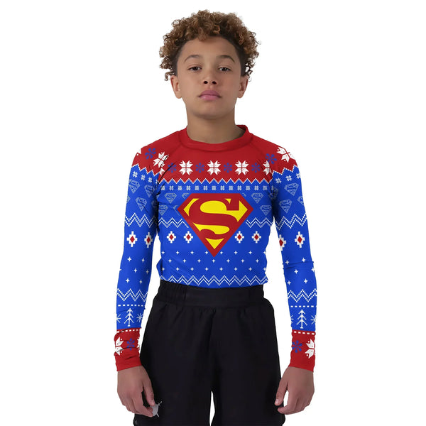 Superman Christmas Kids Rash Guard – Athletic & Festive Protection