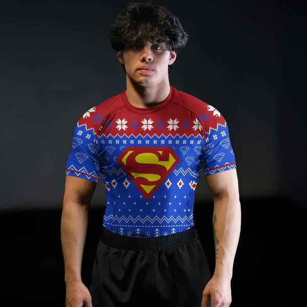Superman Christmas Rash Guard – Athletic Rash Guard for MMA & Fitness