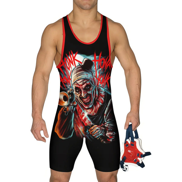 Terrifier Killer Clown Wrestling Singlet | Superhero-Inspired Gear