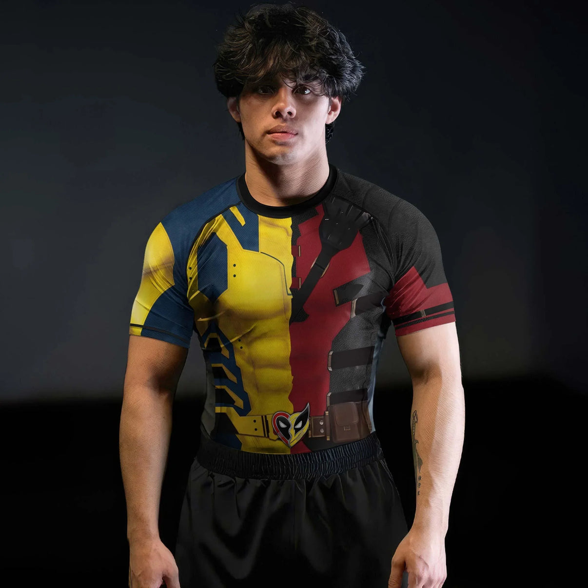 The Half Deadpool And Wolverine Rash Guard | Deadpool Rash Guard