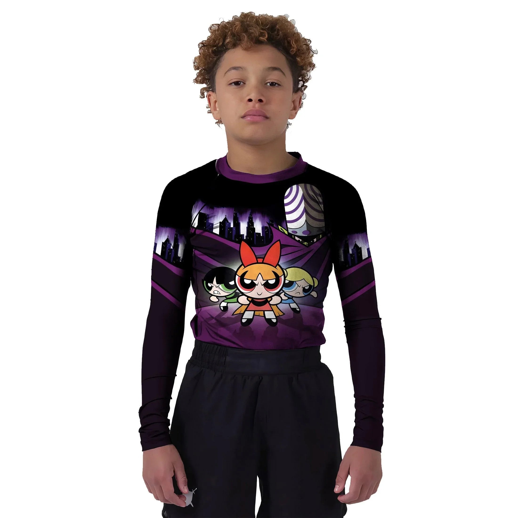 The Powerpuff Girls Versus Mojo Jojo Kids Rash Guard