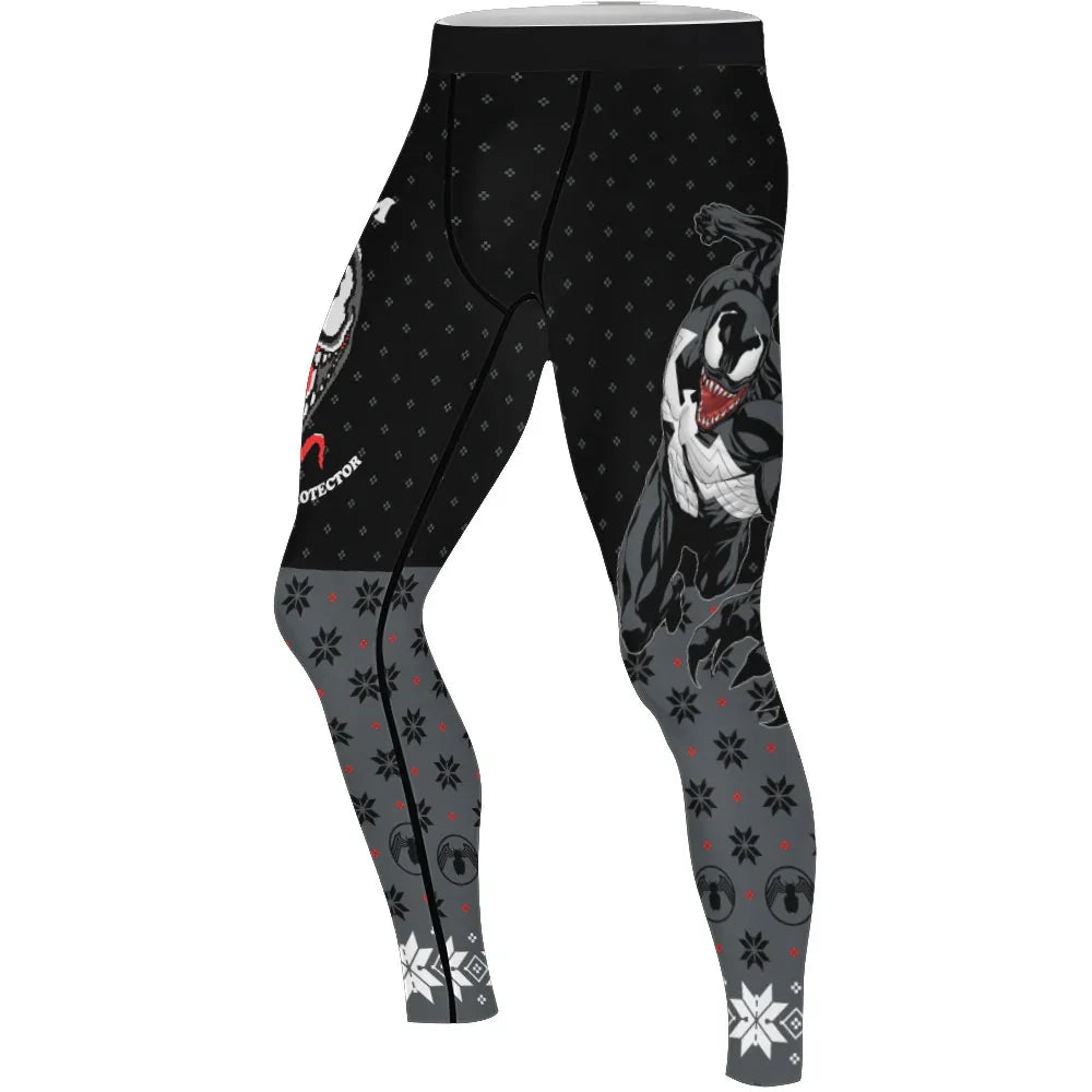 Venom Christmas Men's Compression Leggings – Ultra-Comfort & Support