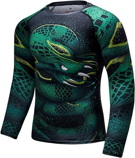 Green Snake Long Sleeve Rash Guard | MMA & Fitness Gear