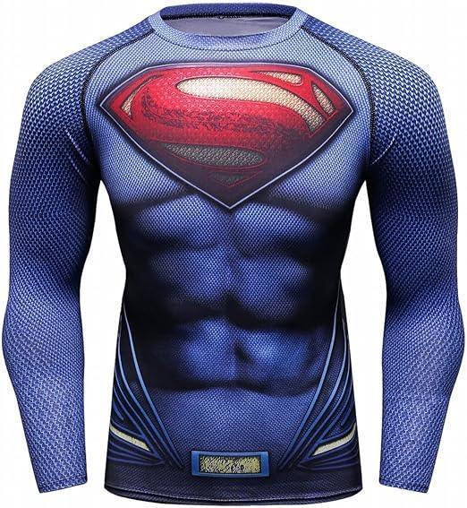 Superman Red S Long Sleeve Rash Guard | Superman Surfing Rashguard